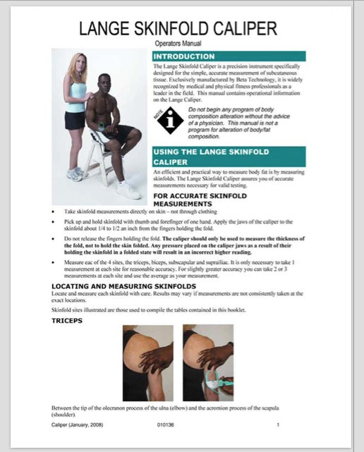 Plicometro Lange Medidor de Grasa Corporal – NutriActiva
